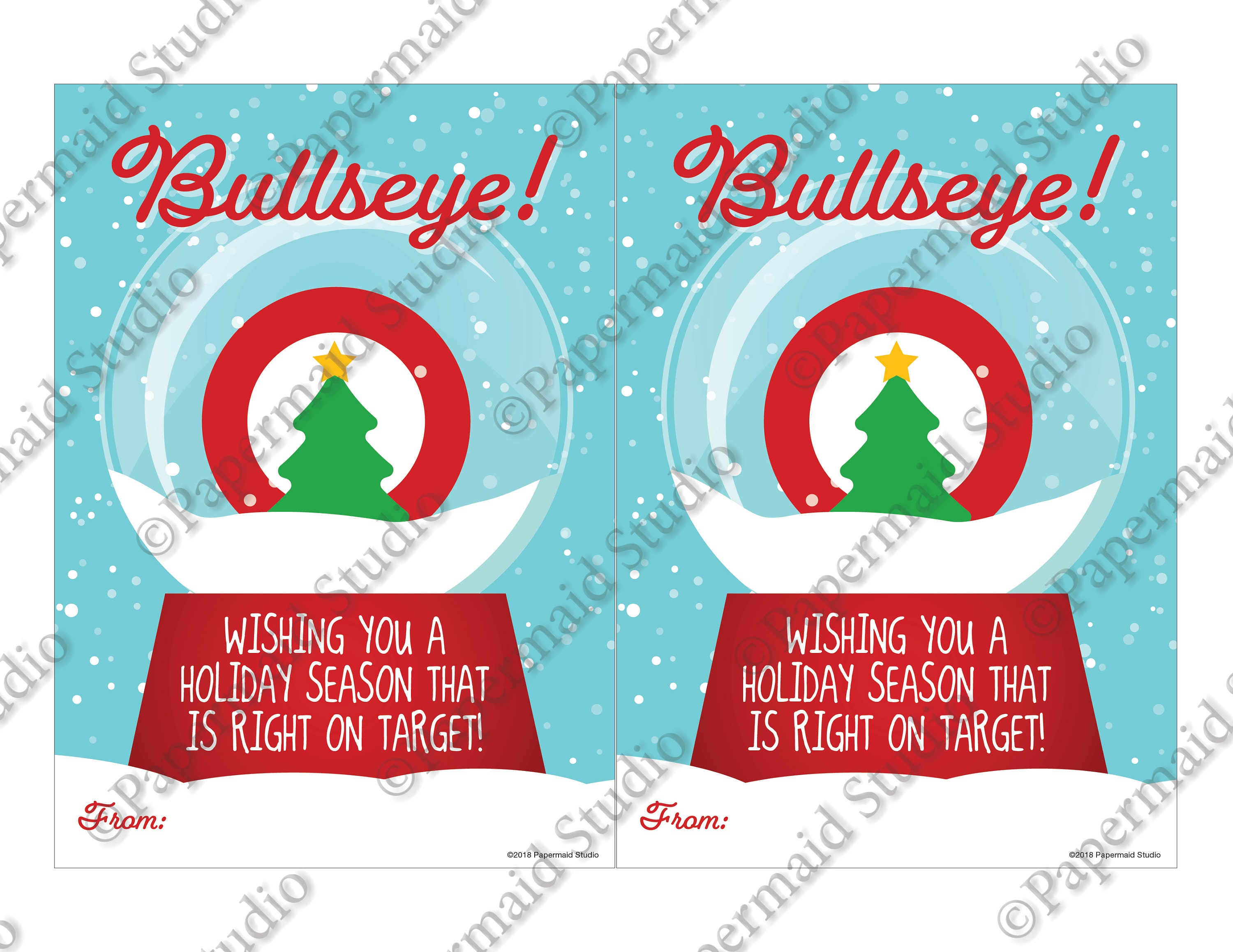 PRINTABLE Bullseye Christmas Card Holiday Card Retail - Etsy