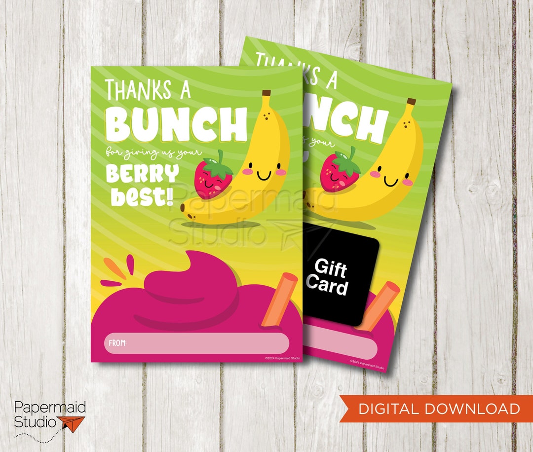 Employee Appreciation Gift - Smoothie Gift Card Holder Printable ...