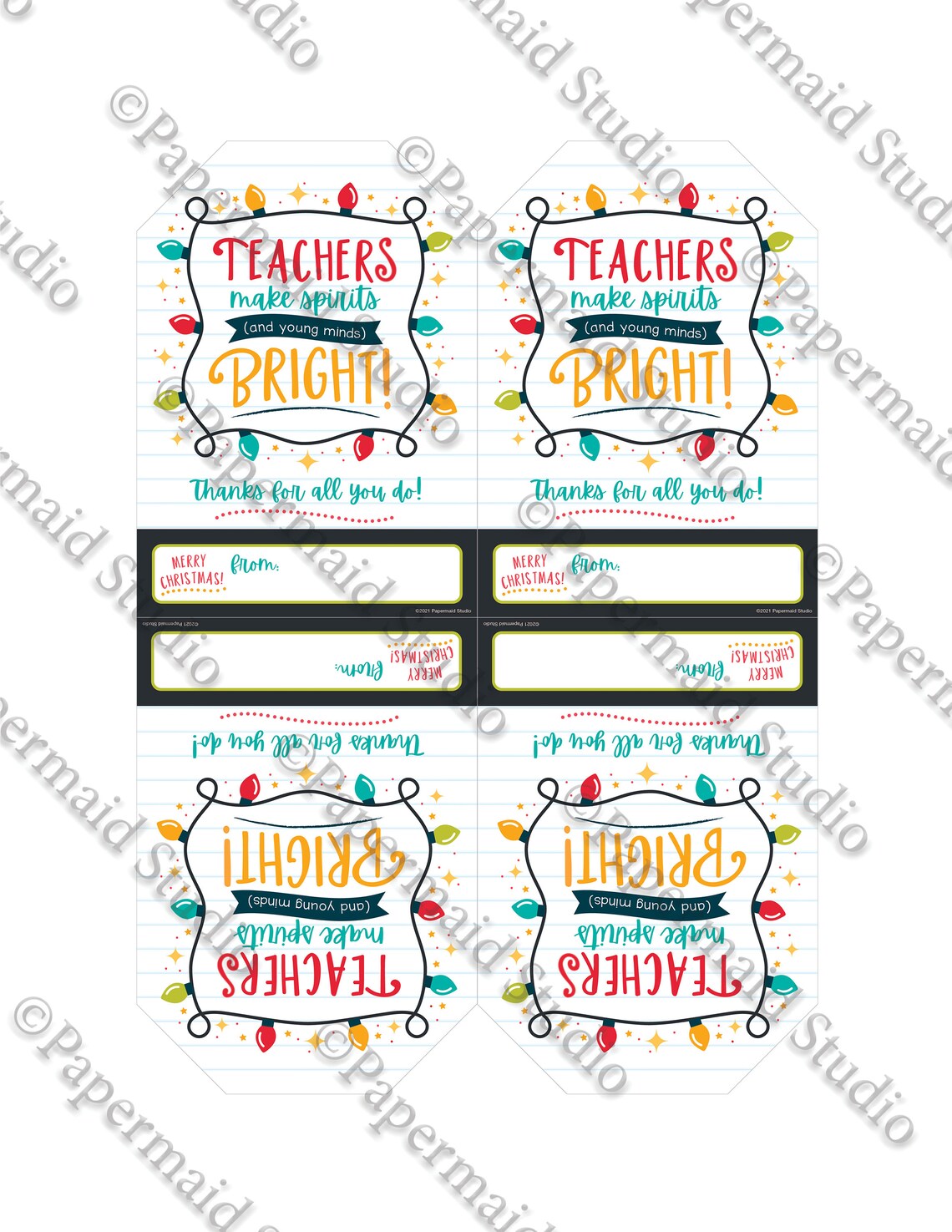 Teacher Christmas Gift Tag Printable Virtual Learning - Etsy