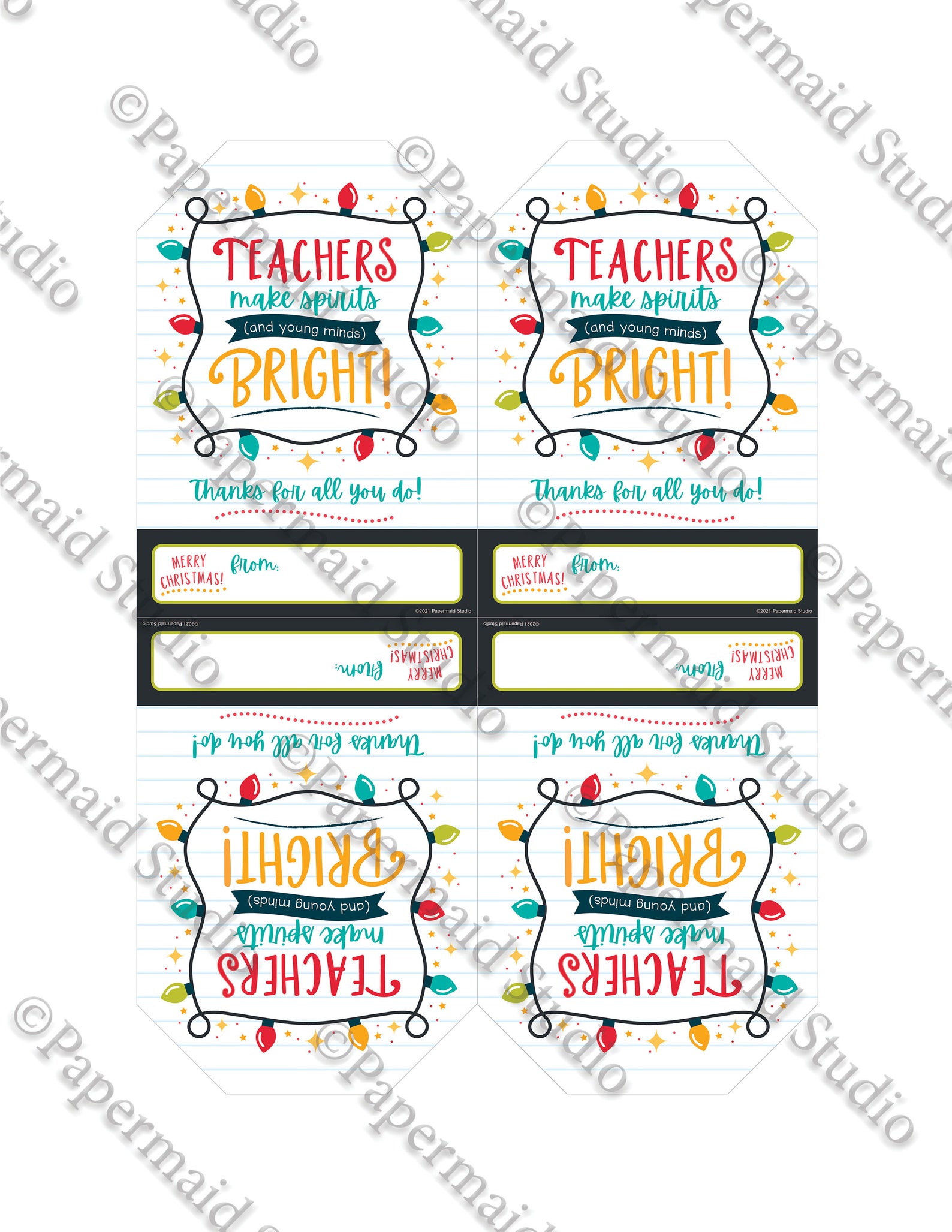 Teacher Christmas Gift Tag Printable Virtual Learning - Etsy