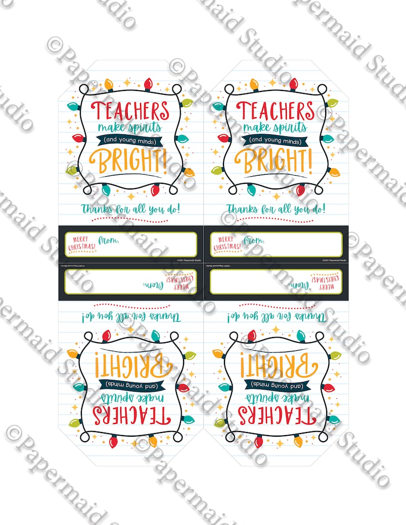Teacher Christmas Gift Tag Printable Virtual Learning - Etsy