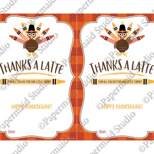 PRINTABLE Teacher Thanksgiving Coffee Gift Card Holder - School ...