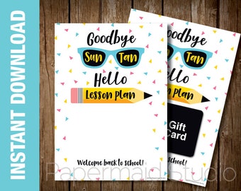 PRINTABLE Back to School Teacher Gift Card Holder Start Year - Etsy