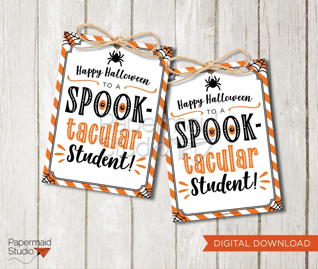 Halloween Gift Tag for Student PRINTABLE - Fall Party Student Gift Tag ...