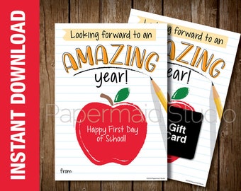 Back to School Printable Gift Card Holder, Amazon Gift Card Teacher ...