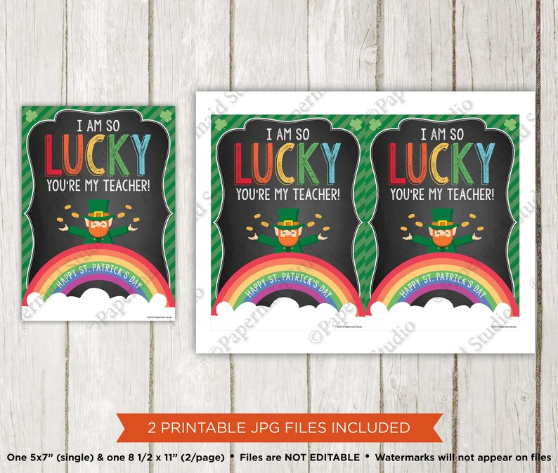Teacher St. Patrick's Day Card Printable - St. Patrick's Day Teacher ...