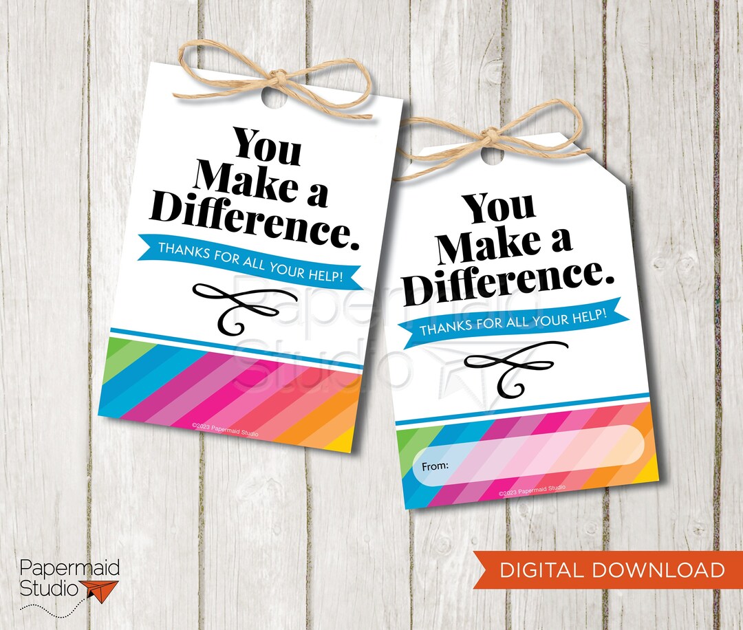 Employee Appreciation Gift Tag - Volunteer Thank You Card - Staff ...