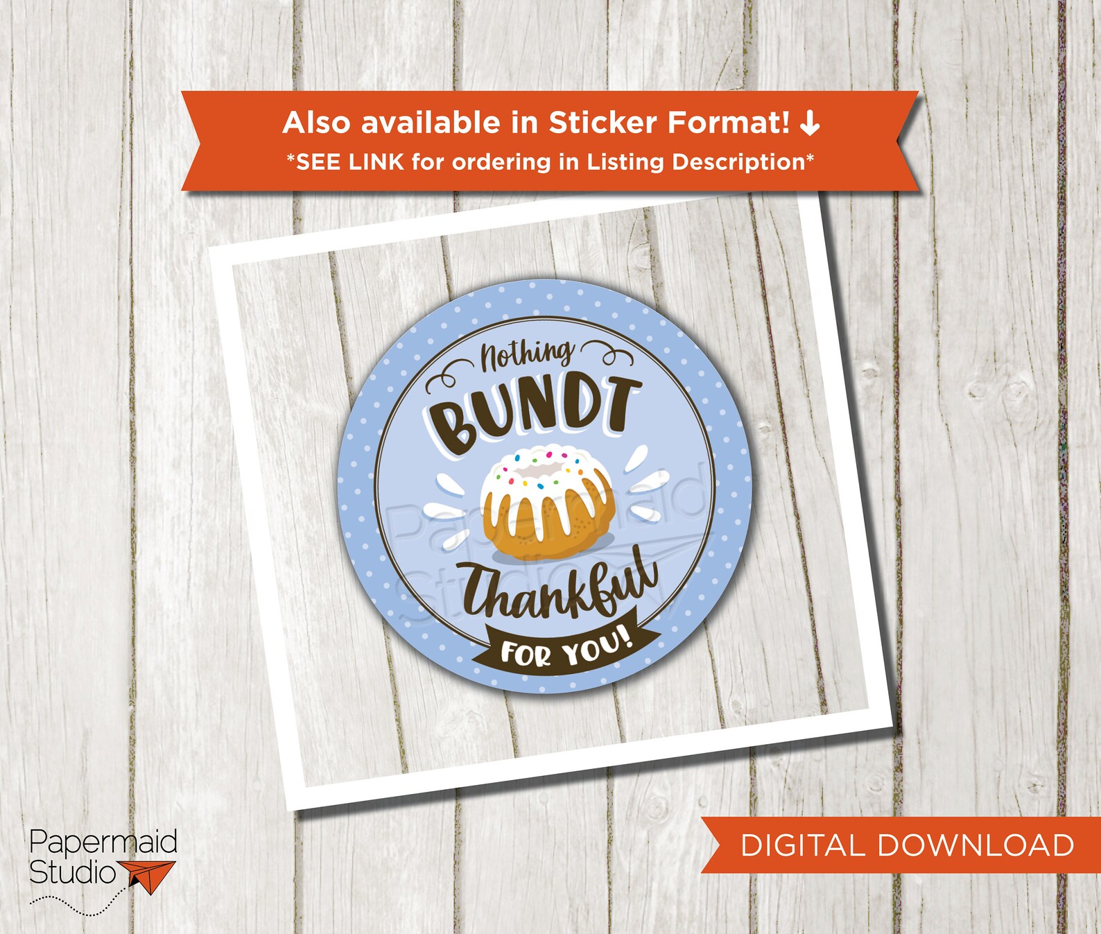 Bundt Cake Tag Thank You Printable - Employee Appreciation Gift - Staff ...