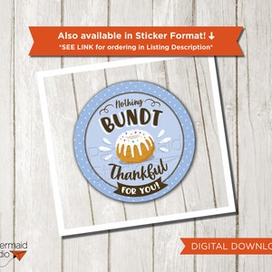 Bundt Cake Tag Thank You Printable - Employee Appreciation Gift - Staff ...