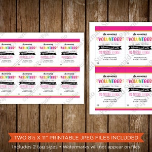 Volunteer Thank You Gift Tag - School Class Volunteer Appreciation Week ...