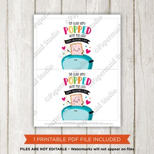 Pop Pastry Valentine Labels - Printable Valentine Toaster Tart Wrap Tag ...