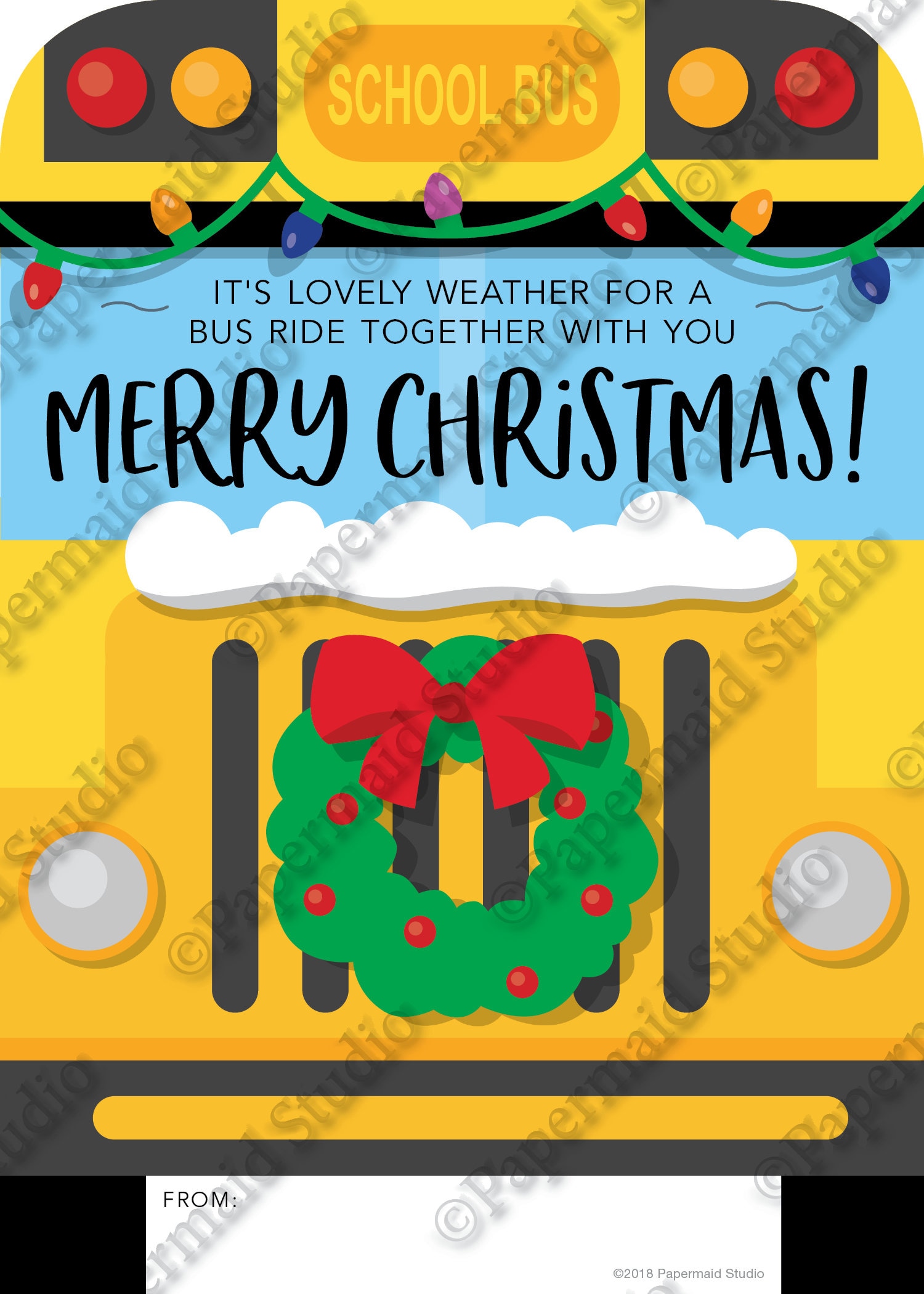PRINTABLE Bus Driver Christmas Card Thank You Printable Bus - Etsy Ireland