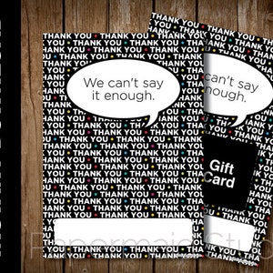 PRINTABLE Thank You Gift Card Holder Employee Staff Appreciation ...