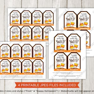 Halloween Gift Tag Printable - Friend Halloween Candy Tag - Candy Corn ...