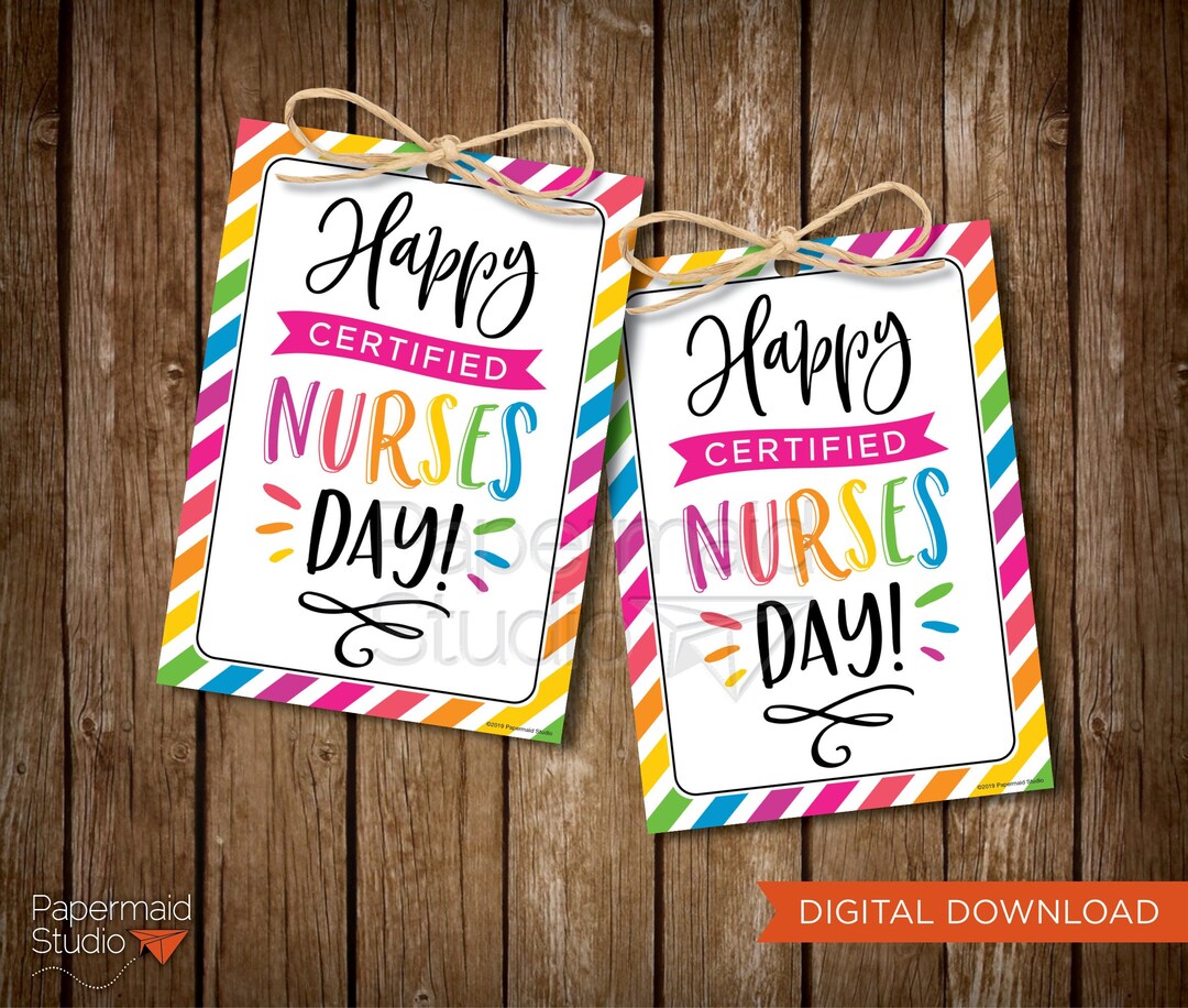 Certified Nurses Day Gift Tag Printable - Nurse Appreciation Thank You ...