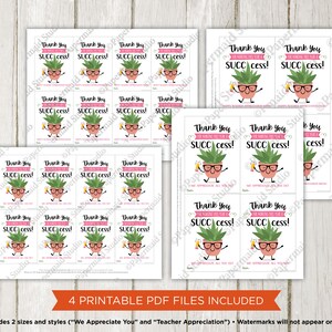 Teacher Appreciation Gift - Succulent Tag Printable - Staff Thank You ...