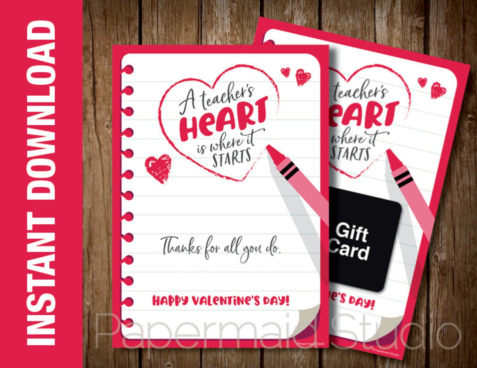 PRINTABLE Teacher Valentine Card Teacher Valentines Gift - Etsy