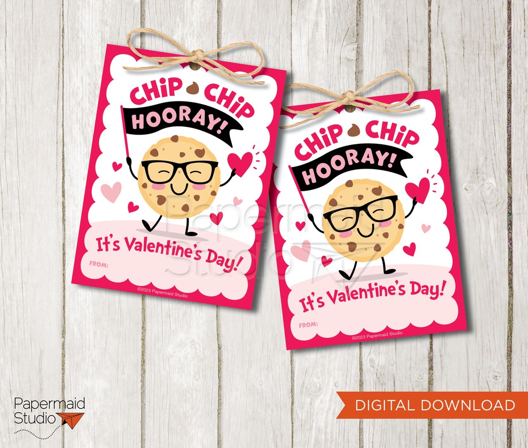 Valentine Cookie Tags Cookie Valentine Tag Printable Cookie Bag Tag ...