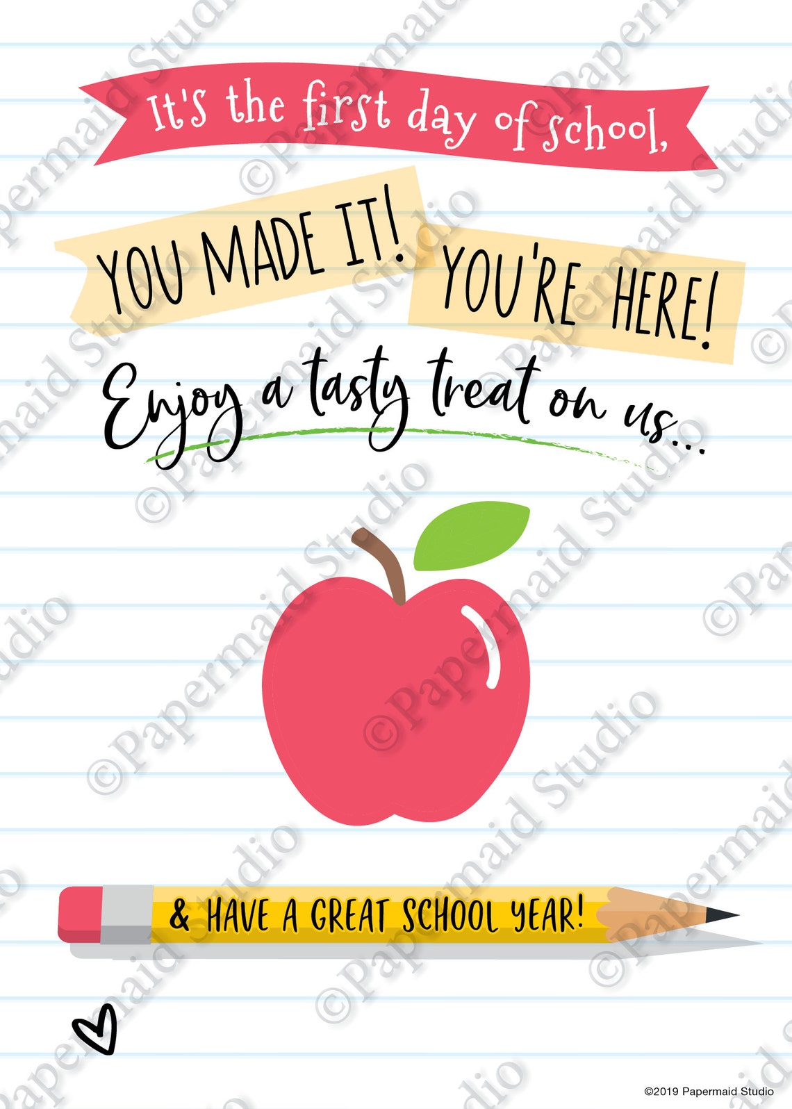 PRINTABLE First Day Of School Teacher Gift Card Holder | Etsy