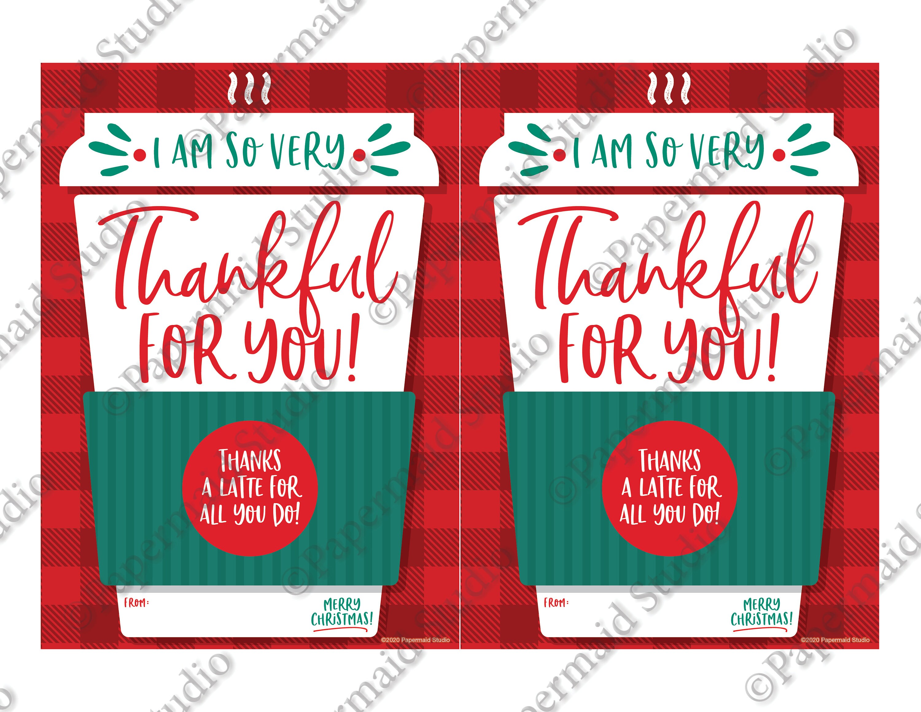 PRINTABLE Thanks a Latte Christmas Coffee Gift Card Holder | Etsy