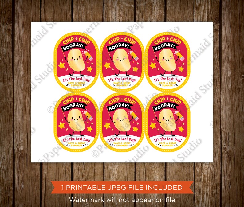 Last Day of School Chip Labels - Printable Snack Size Chips Tags ...