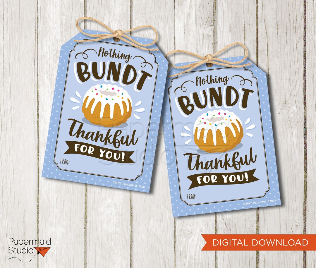 Bundt Cake Tag Thank You Printable - Employee Appreciation Gift - Staff ...
