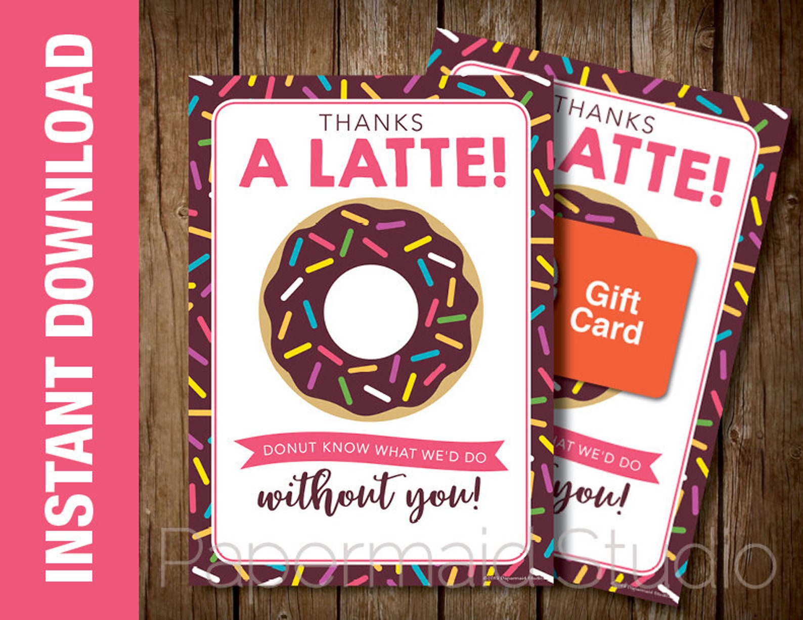 PRINTABLE Teacher Donut Gift Card Holder Teacher Thank You - Etsy