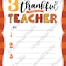 PRINTABLE Teacher Thanksgiving Card School Teacher Fill-in-the-blank ...