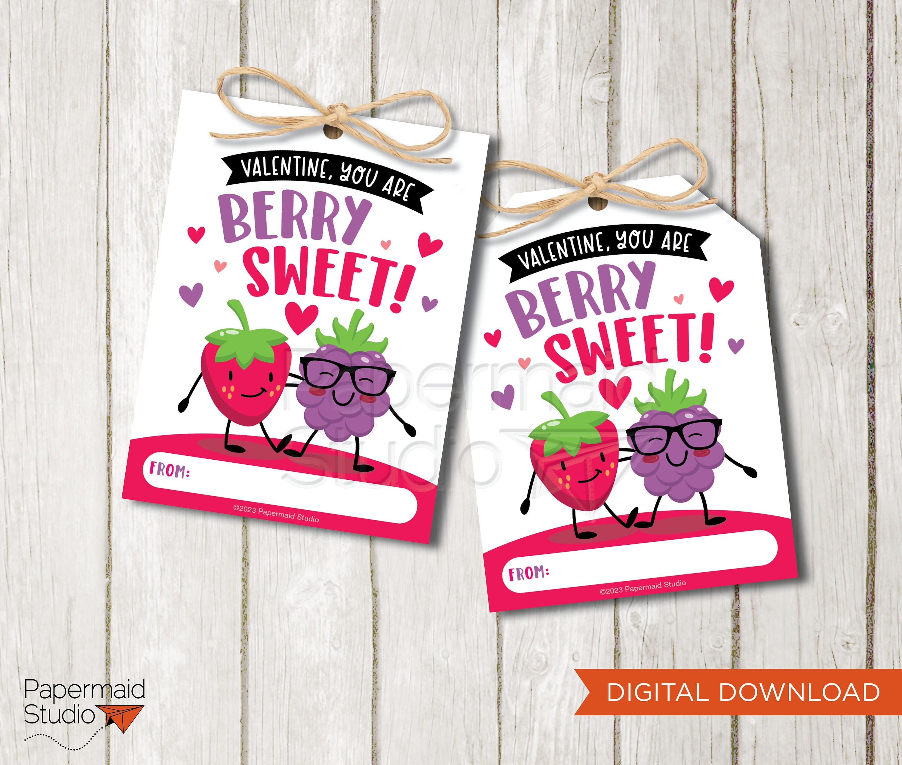 Fruit Snack Valentine Tags - Printable Valentine Fruit Snack Labels ...