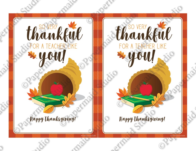 PRINTABLE Teacher Thanksgiving Card School Teacher | Etsy