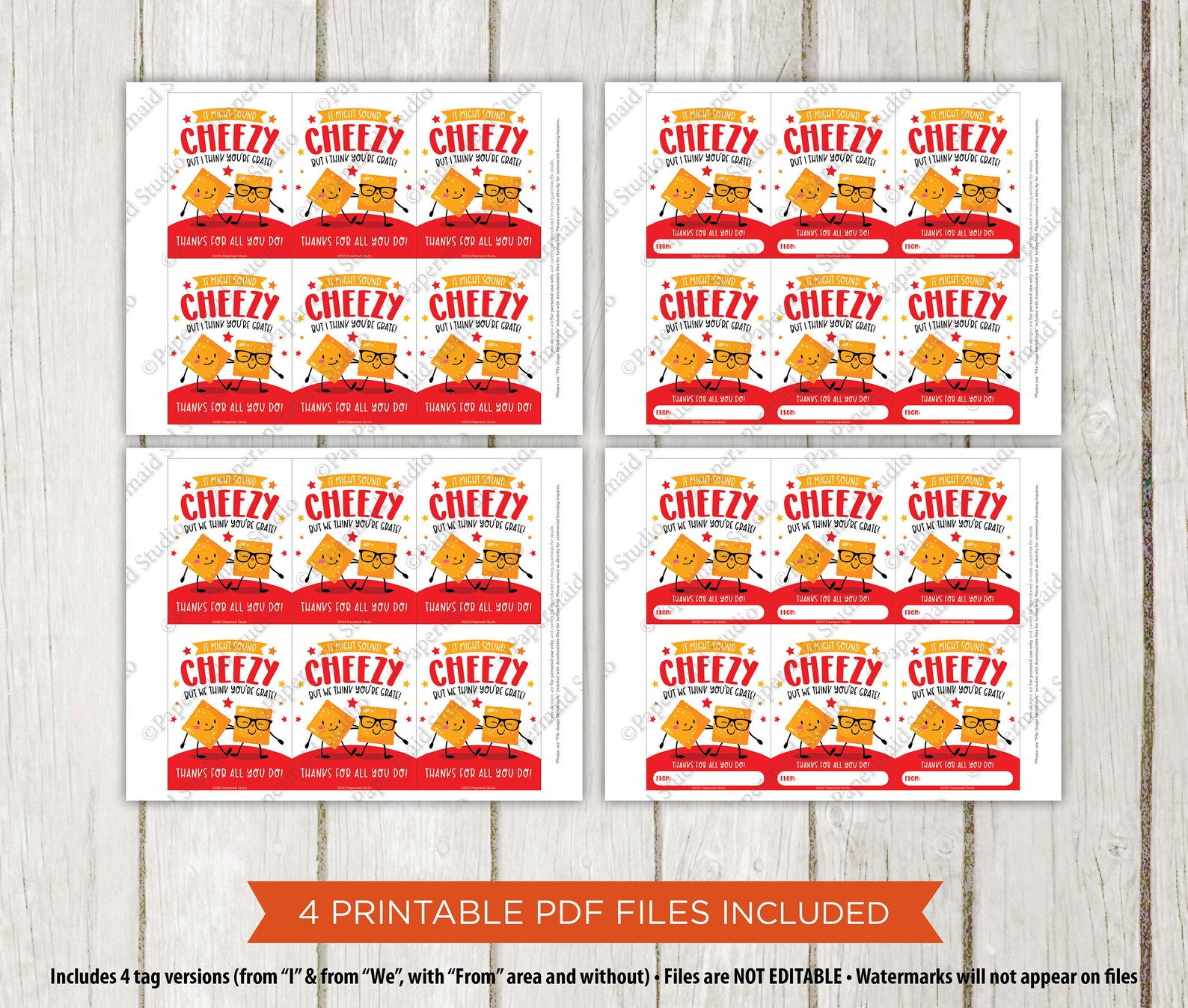 Cheese Cracker Thank You Tags - Teacher Appreciation Cheese Cracker Tag ...
