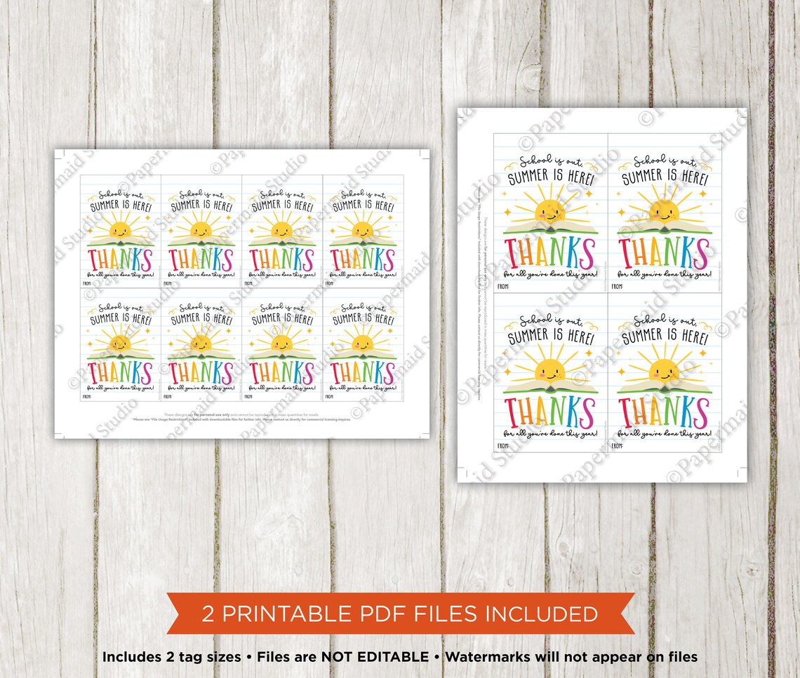 Teacher Appreciation Card Tag Printable - Teacher Appreciation Gift ...