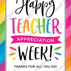 PRINTABLE Teacher Appreciation Card - Teacher Appreciation Week - Staff ...