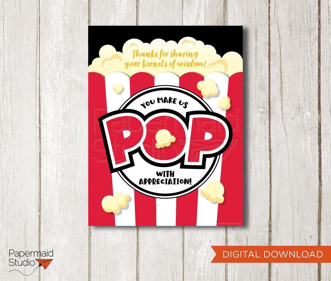 Popcorn Teacher Appreciation Sign Printable - Popcorn Thank You Poster ...