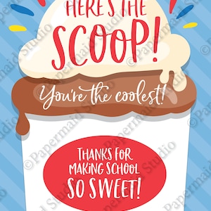 Teacher Ice Cream Gift Card Holder Printable - Teacher Appreciation ...