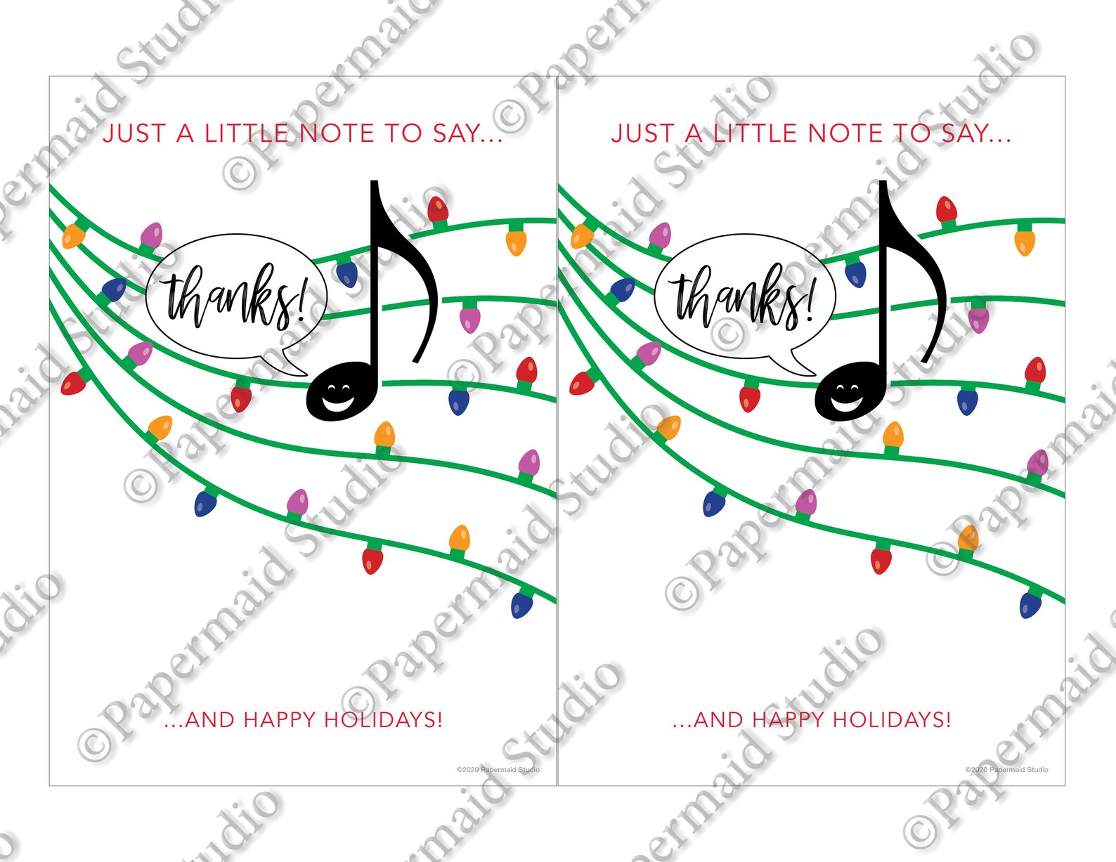 PRINTABLE Music Teacher Christmas Card - Band Teacher Gift Card Holder ...