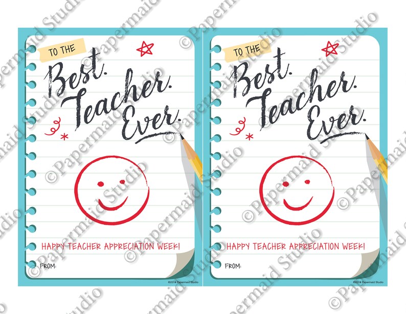 Teacher Appreciation Gift Card Printable Teacher | Etsy