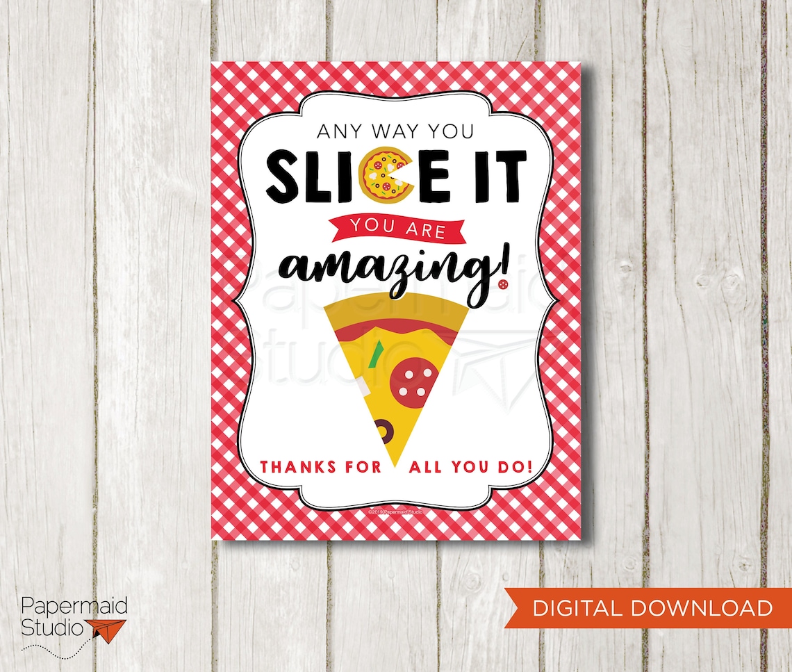 Employee Appreciation Printable Pizza Teacher Appreciation - Etsy