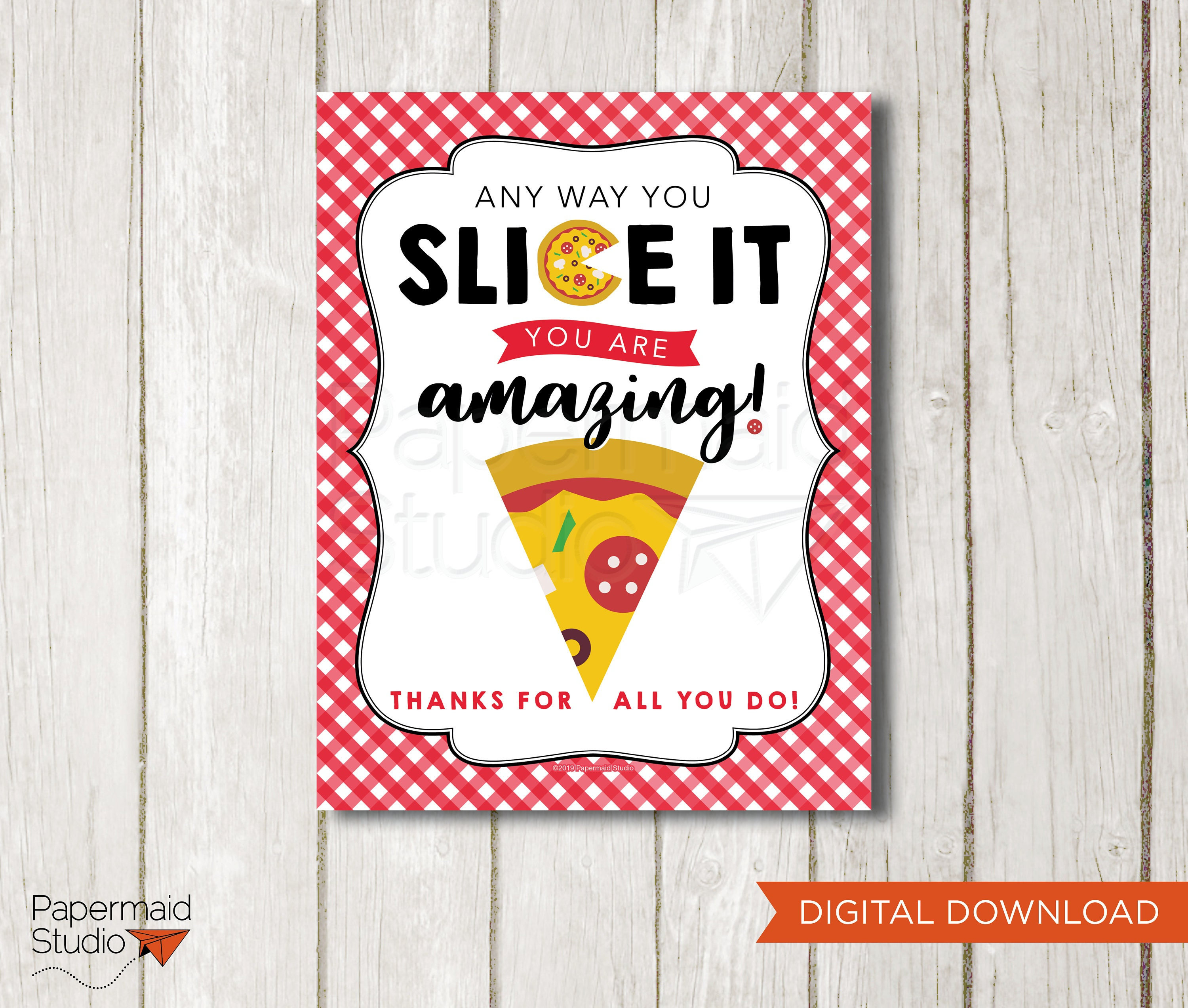 Employee Appreciation Printable Pizza Teacher Appreciation - Etsy