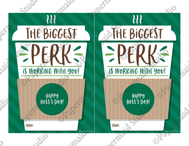 PRINTABLE Boss's Day Card Staff Appreciation Coffee Gift Card Holder ...
