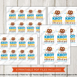 Teacher Appreciation Gift - Chocolate Pretzel Gift Tag Printable ...