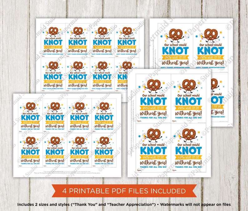 Teacher Appreciation Gift - Chocolate Pretzel Gift Tag Printable ...