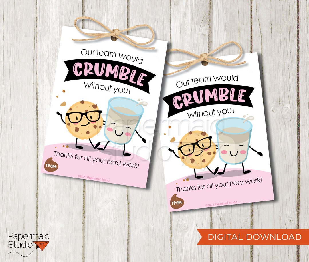 Employee Appreciation Gift - Printable Cookie Tags - Staff Appreciation ...