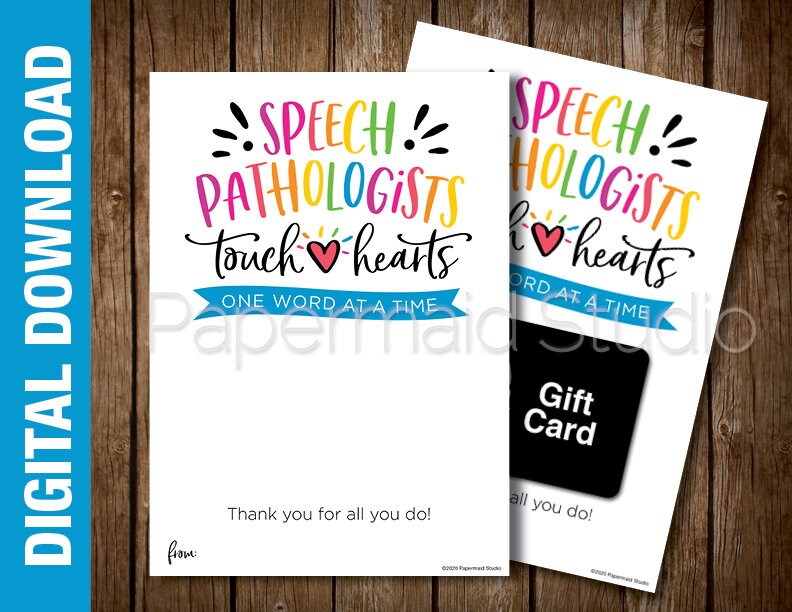 Printable Speech Therapist Thank You Card - Teacher Appreciation Week ...