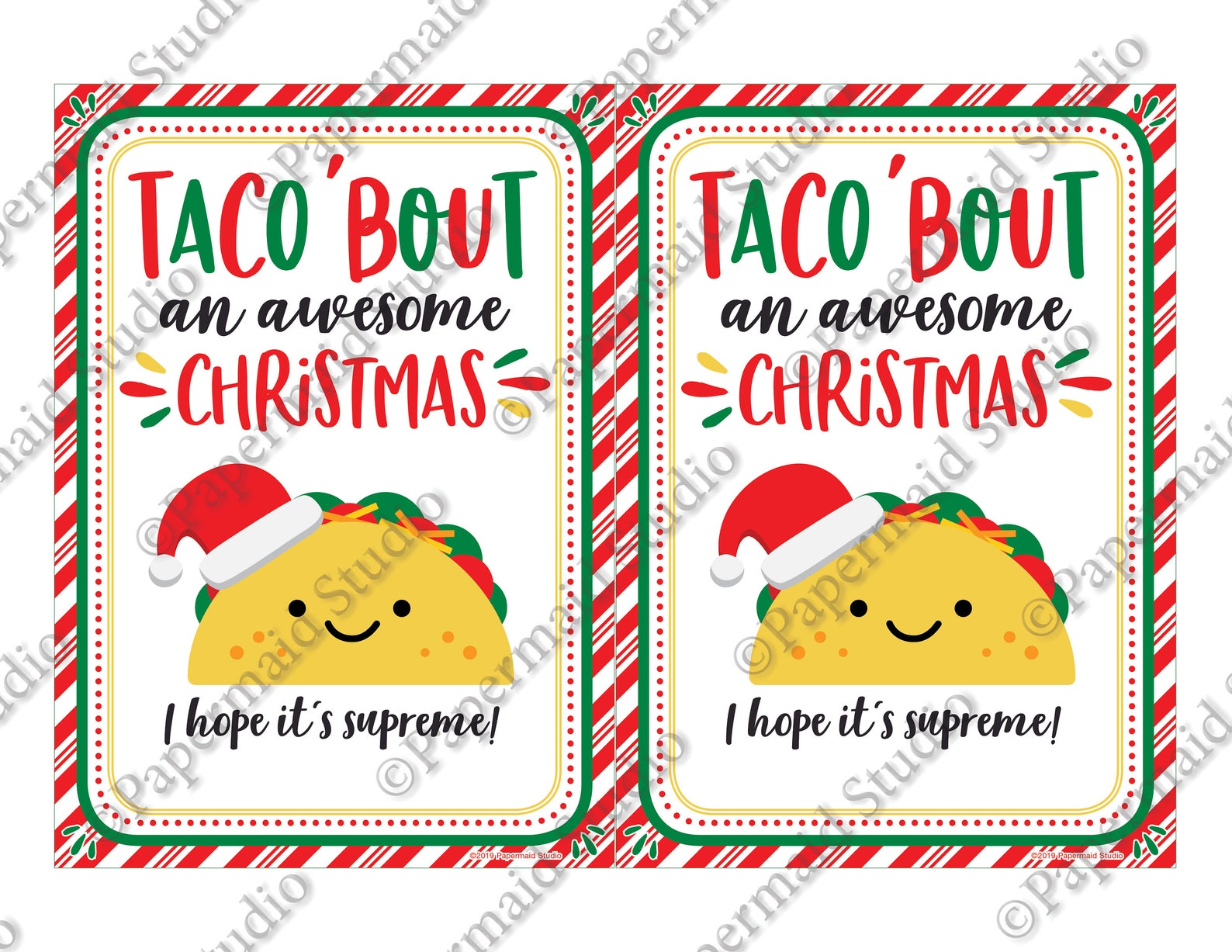 PRINTABLE Taco Christmas Card Taco Gift Card Holder - Etsy