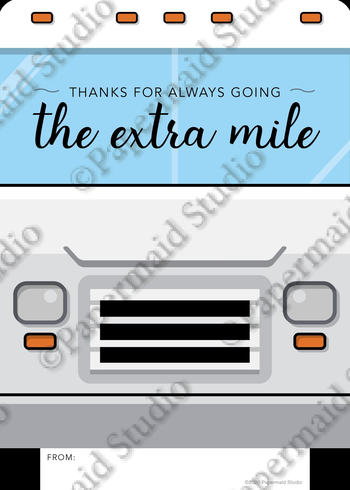 PRINTABLE Delivery Truck Driver Thank You Card Package - Etsy