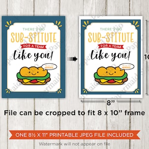 Employee Appreciation Gift - Printable Sub Sandwich Thank You Sign ...