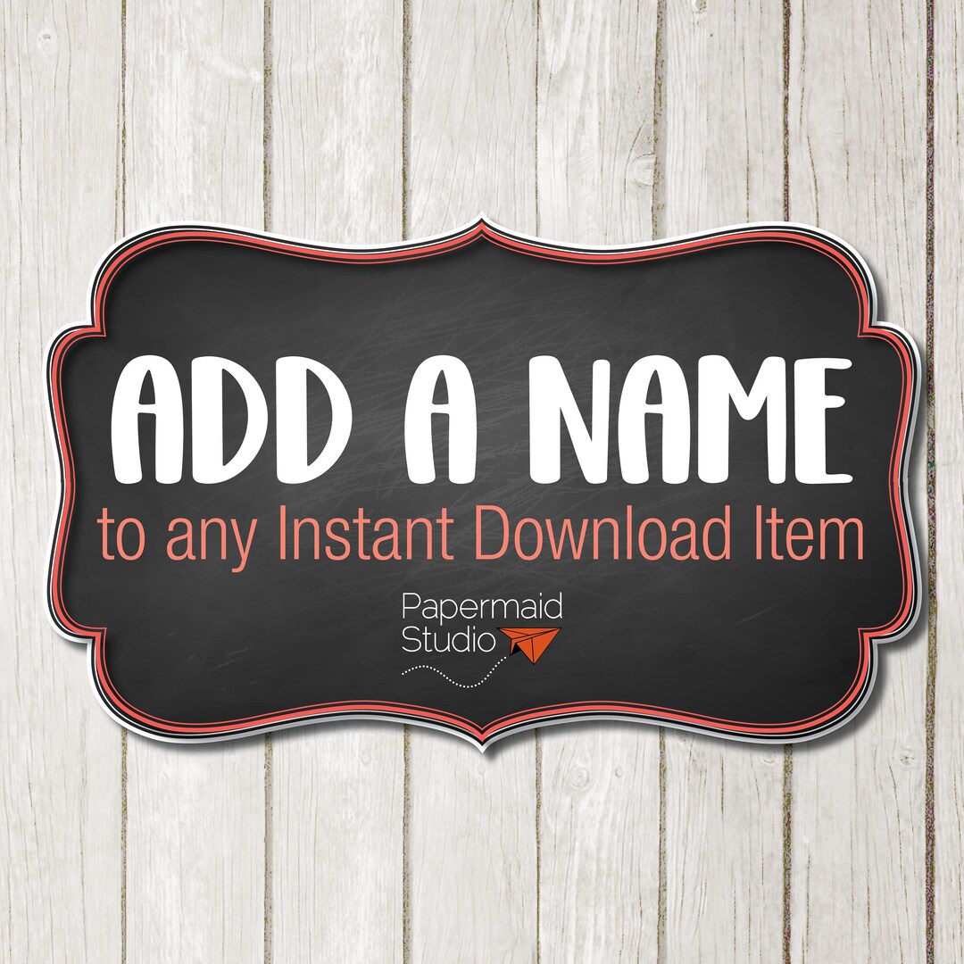 Add a NAME to Any Instant Download Item - Etsy