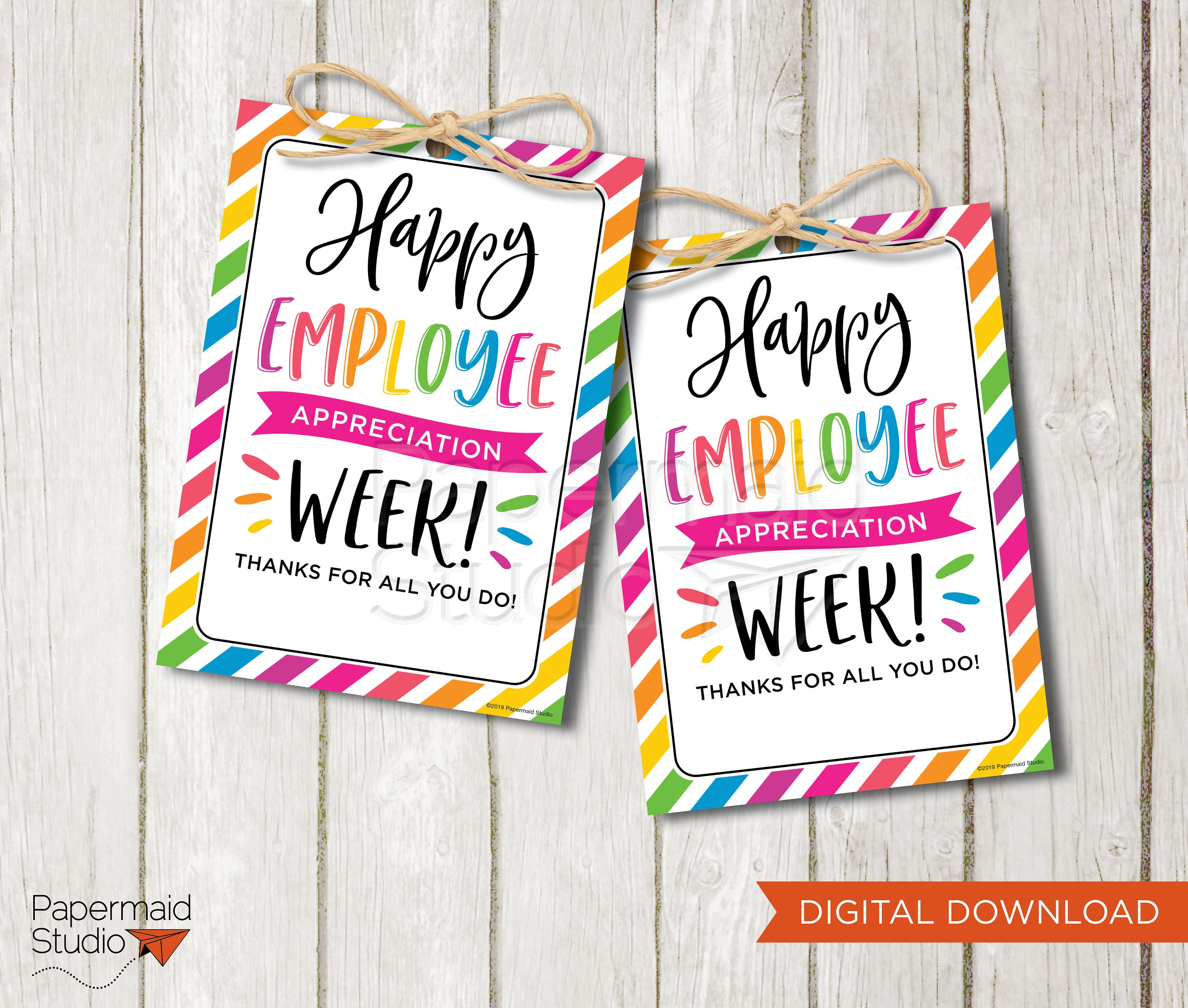 Employee Appreciation Gift Tag Printable - Employee Appreciation Card ...