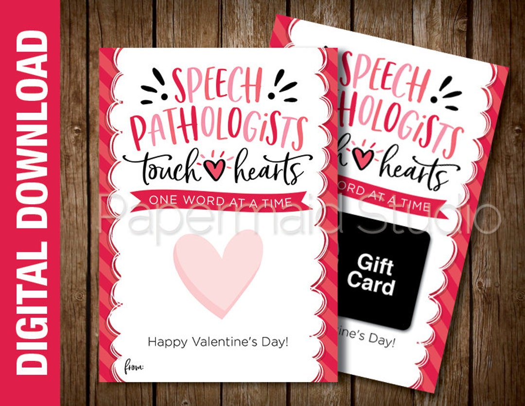 PRINTABLE Speech Pathologist Valentine Card - Speech Therapist ...